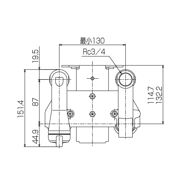 Rc3/4×Rc3/4／2P／フレキ管用／都市ガス用 - （メーター廻りユニット｜メーター廻りユニット）：光陽産業株式会社